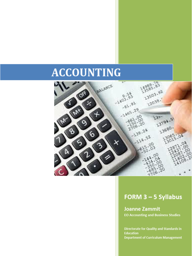 Syllabus Accounting f3 5 | PDF | Debits And Credits | Business Economics