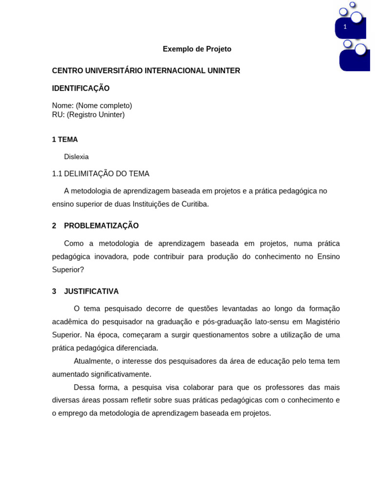 EXEMPLO DE TCC UNINTER | PDF | Pedagogia | Aprendizado