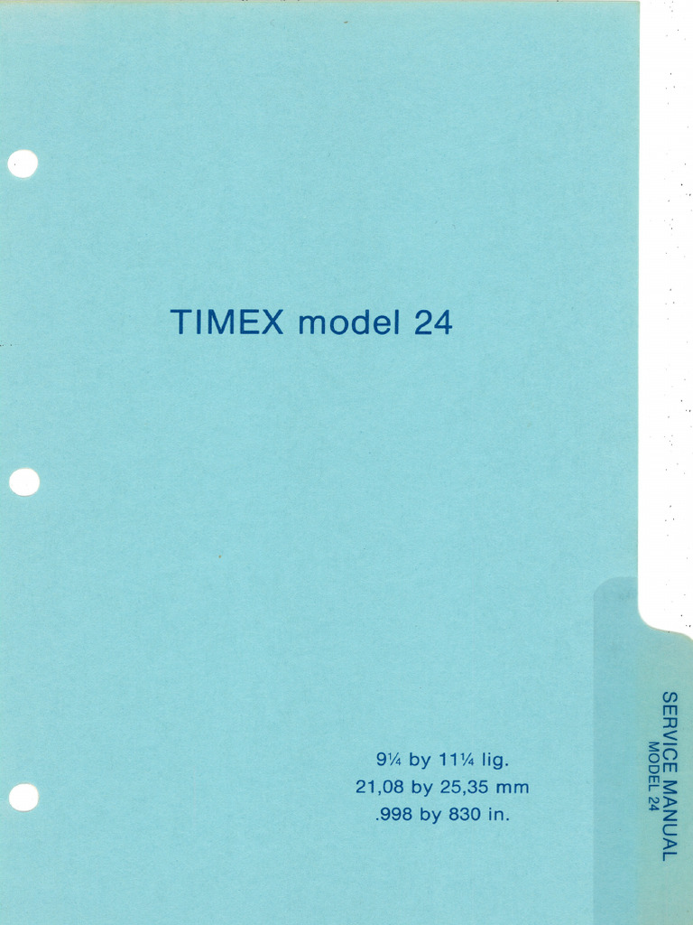 Timex M24 Watch Movement Service Manual | PDF | Mechanical Engineering ...