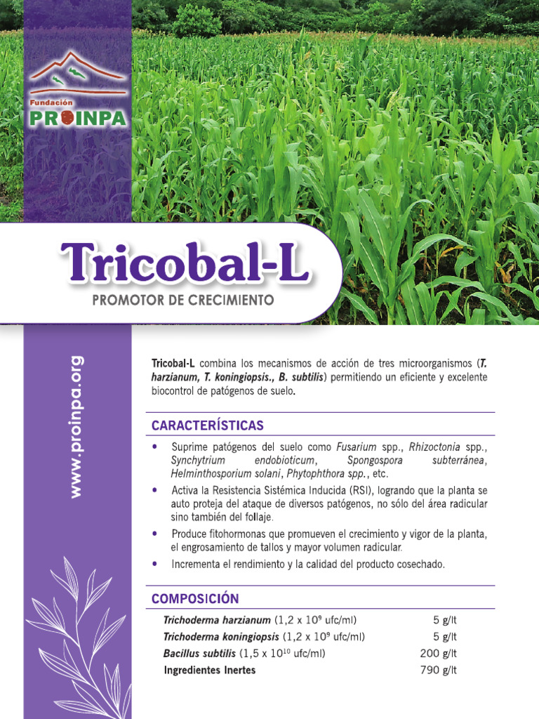 Ficha Tricobal L CB, SC, TJA y PT | PDF