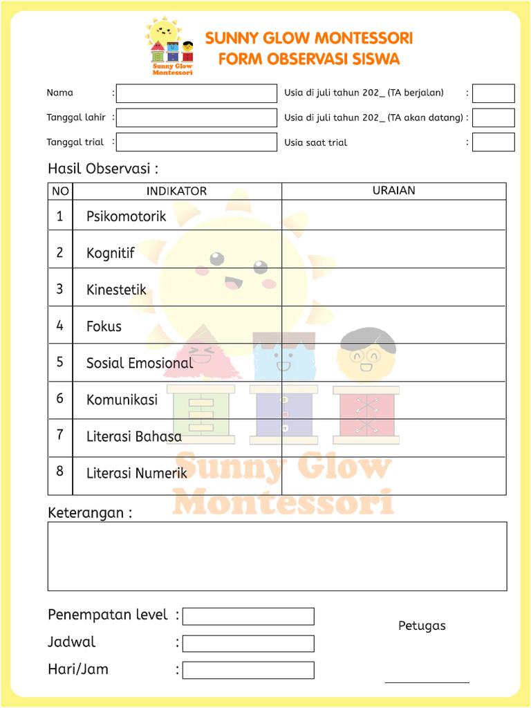 SGM Form Observasi Siswa | PDF