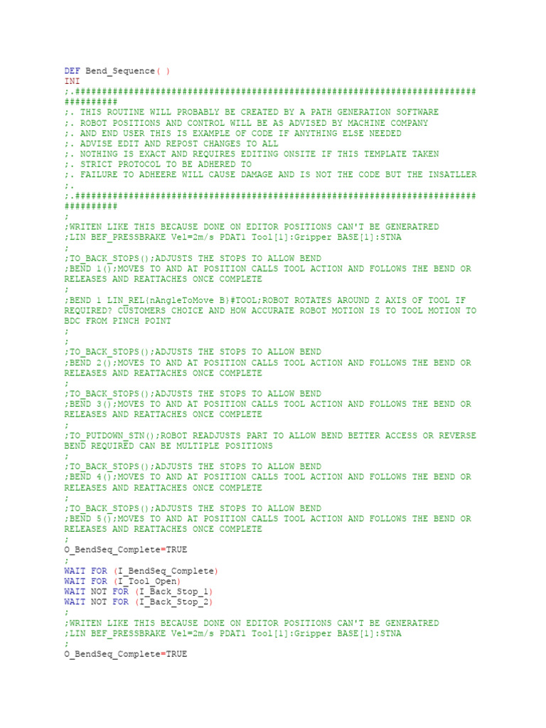 Code Example For Pressbrake For Kuka | PDF | Computing