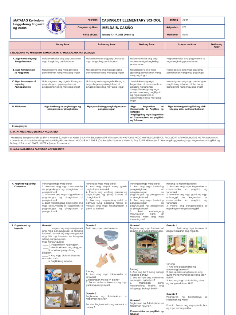Q3 W6 Epp4 Matatag | PDF