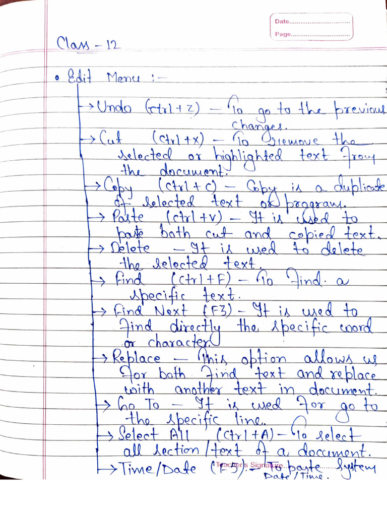 Handwritten Notes Class 12 | PDF