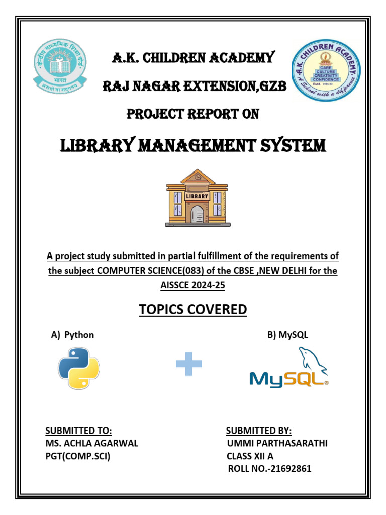 Project & Practical File (Class Xii) - 2024 | PDF | Databases | Computing