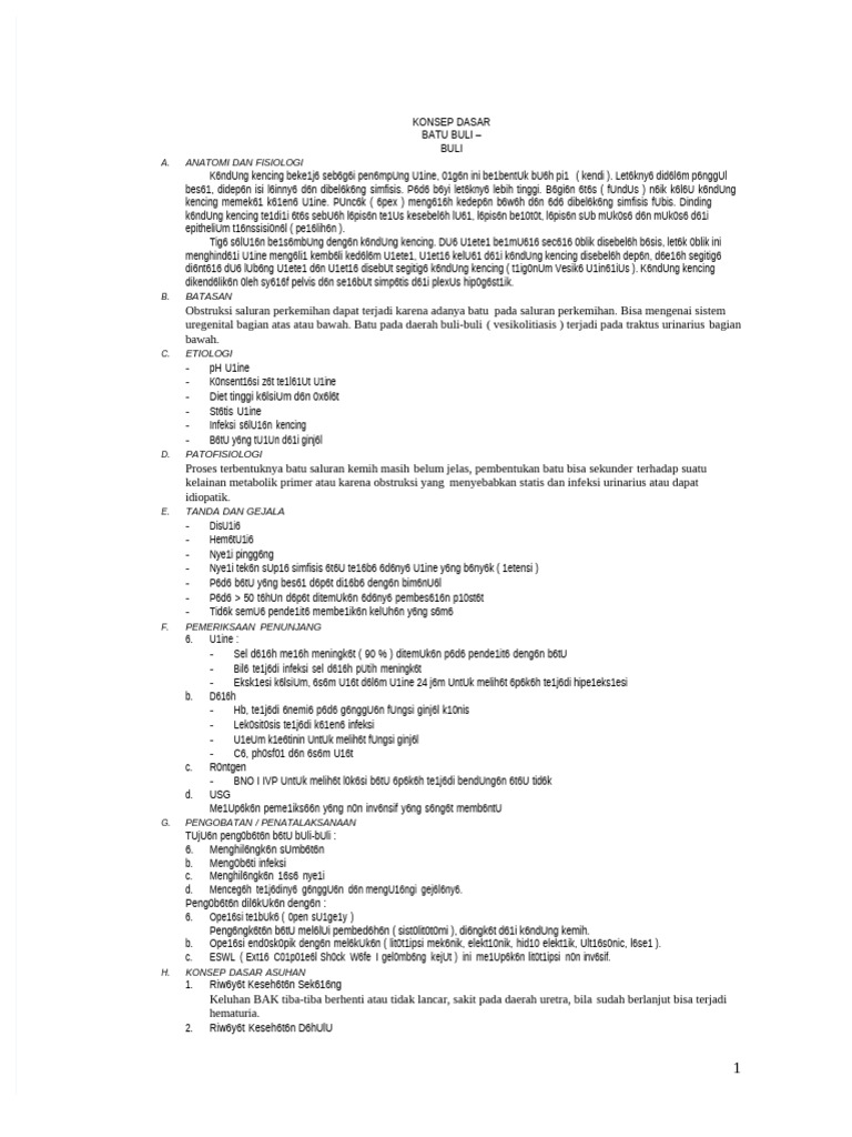PDF 100721404 Batu Buli Buli Post Op Askepdoc - Compress | PDF