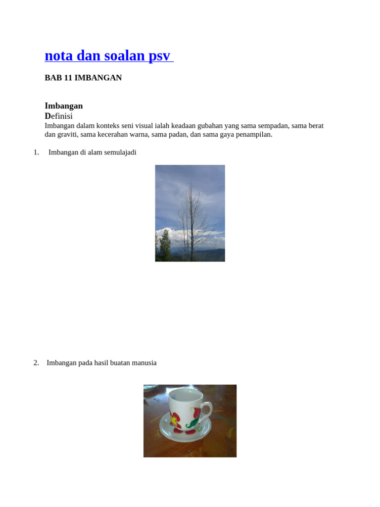 Nota Imbangan PSV | PDF