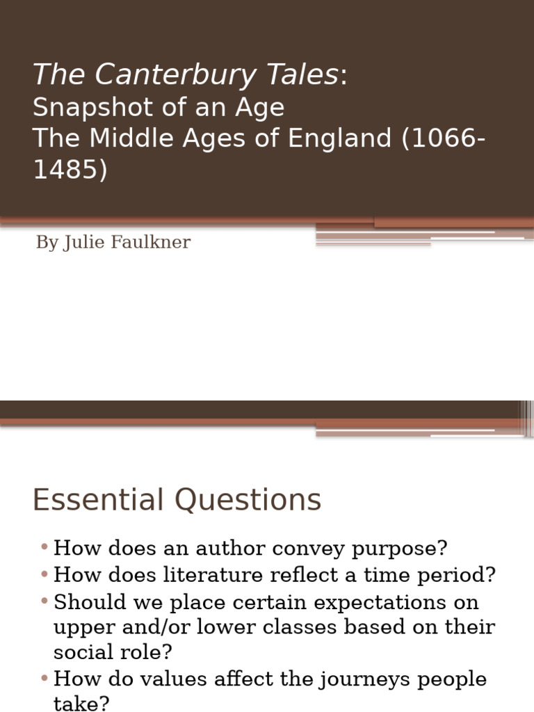 U2 - Brit - LIt - Middle Ages - Canterbury Tales - The Canterbury Tales ...