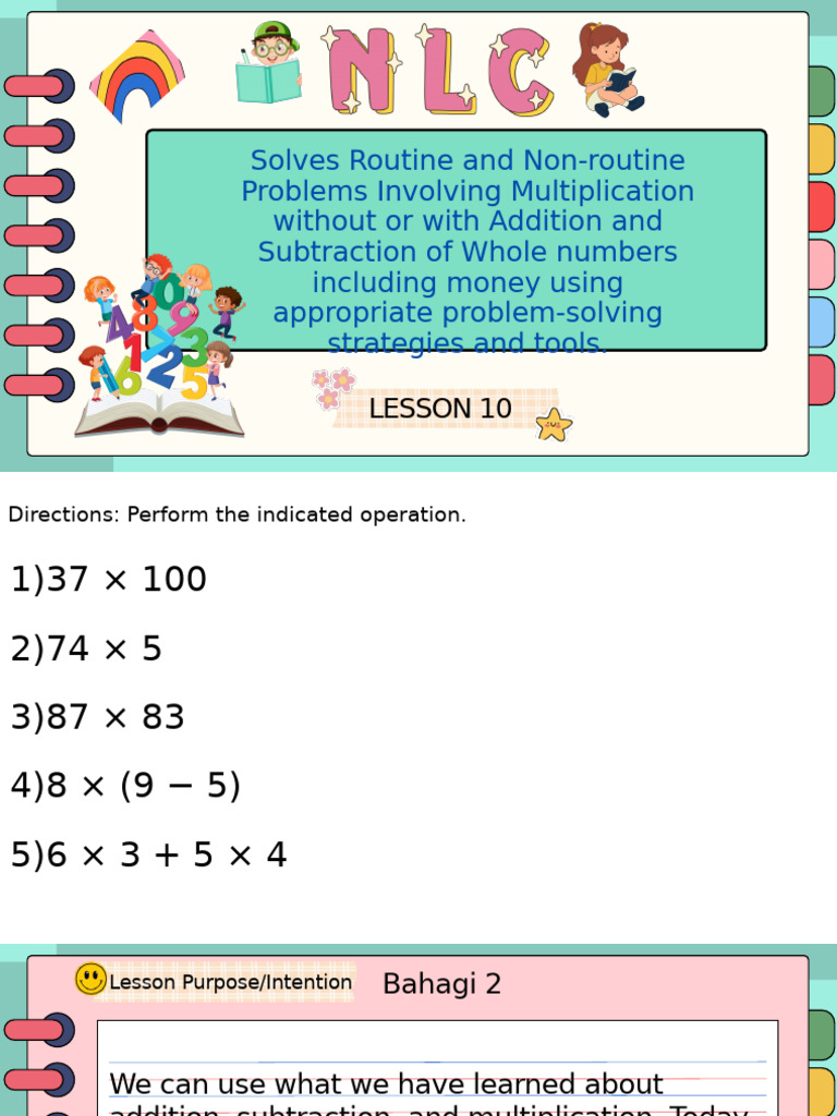 MATH3-ENHANCEMENT-LESSON10-12 | PDF | Multiplication | Mathematics