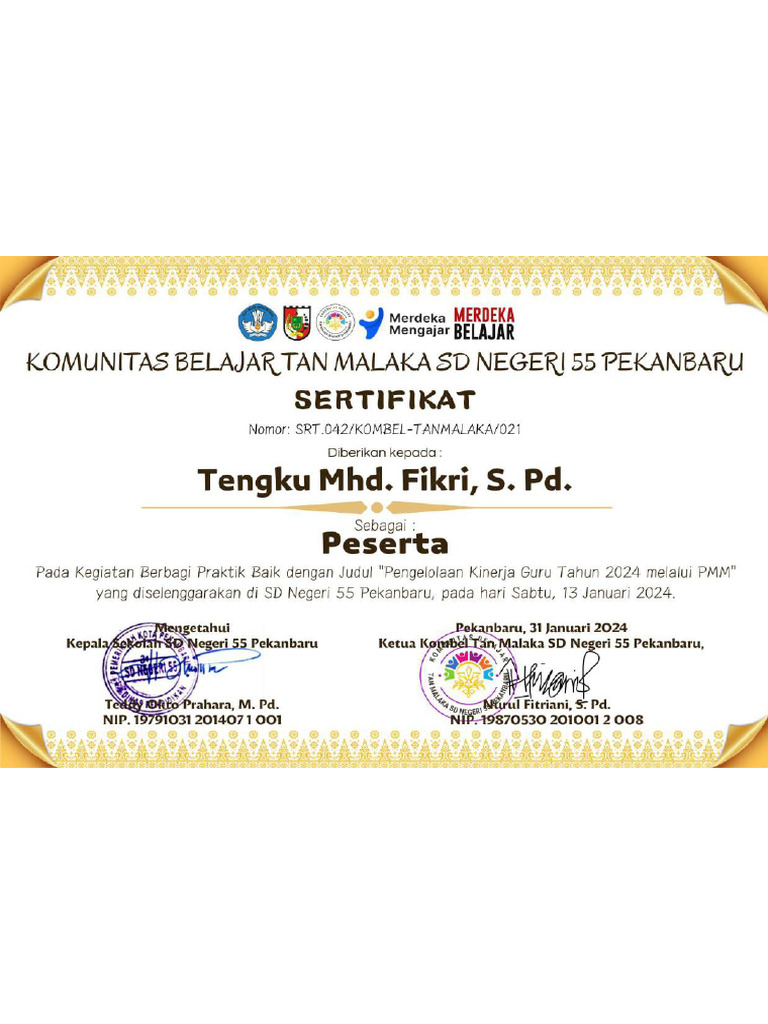 sertifikat kombel 3 | PDF