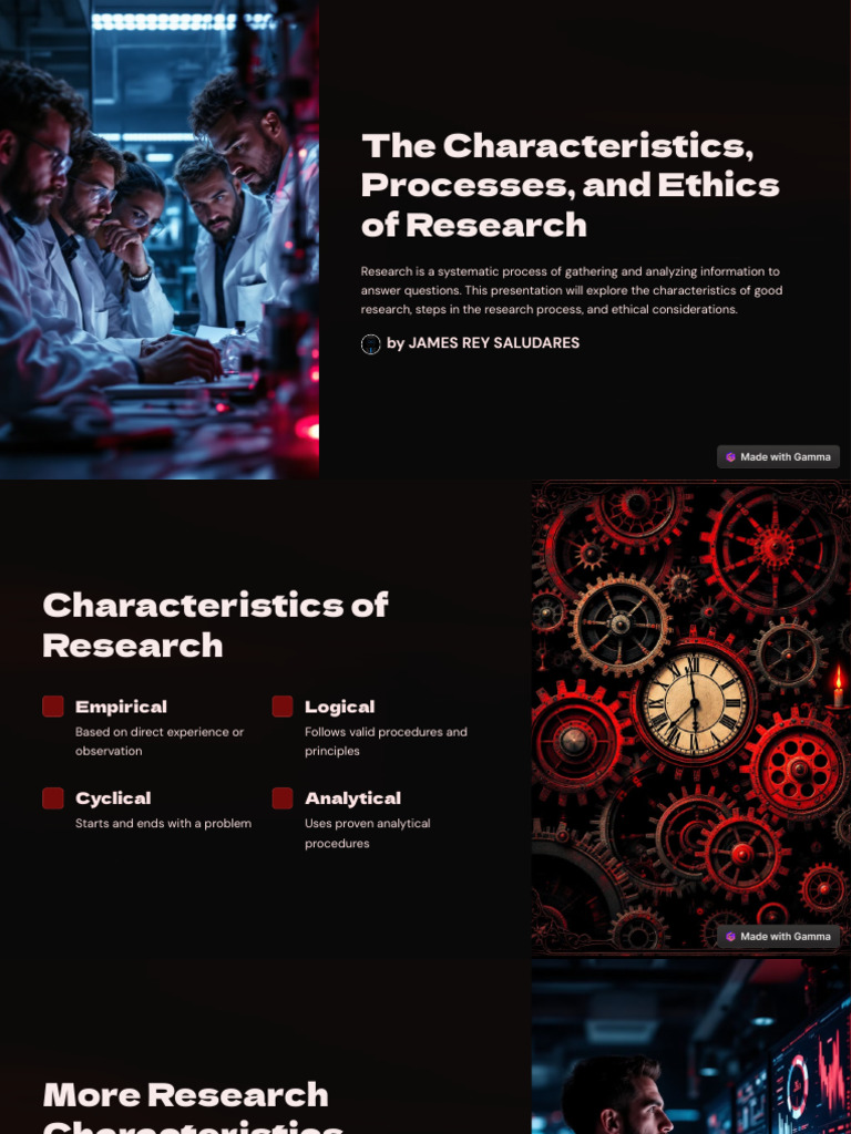 The Characteristics Processes and Ethics of Research | PDF | Methodology | Science