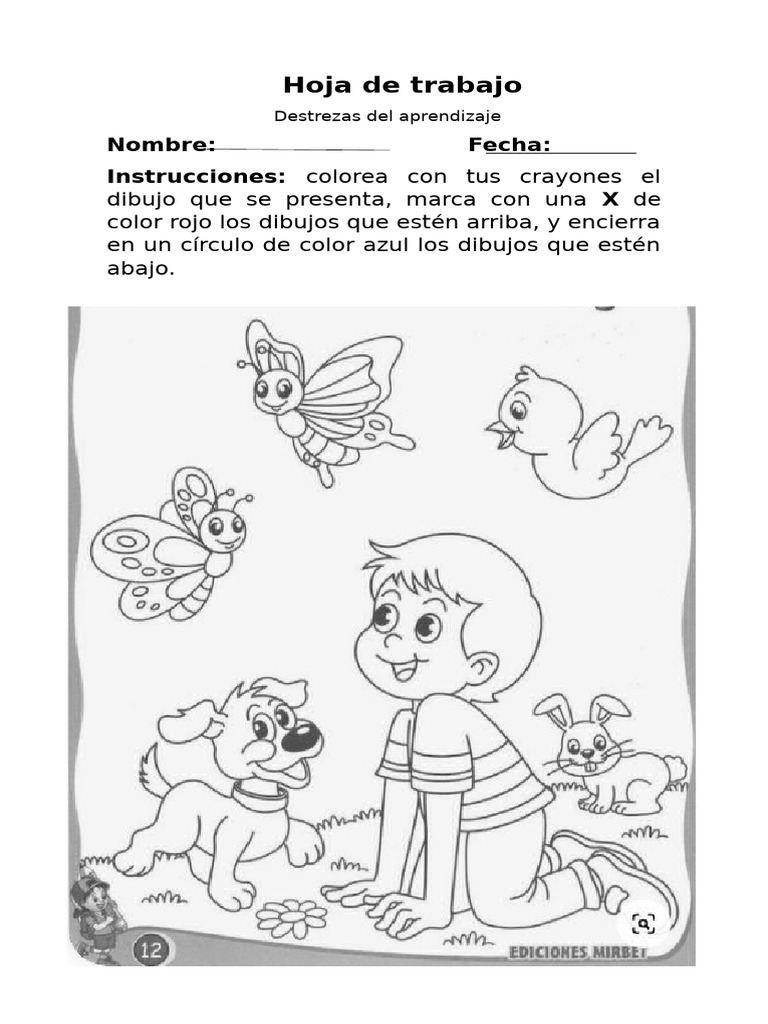 Hoja de Trabajo Arriba y Abajo | PDF