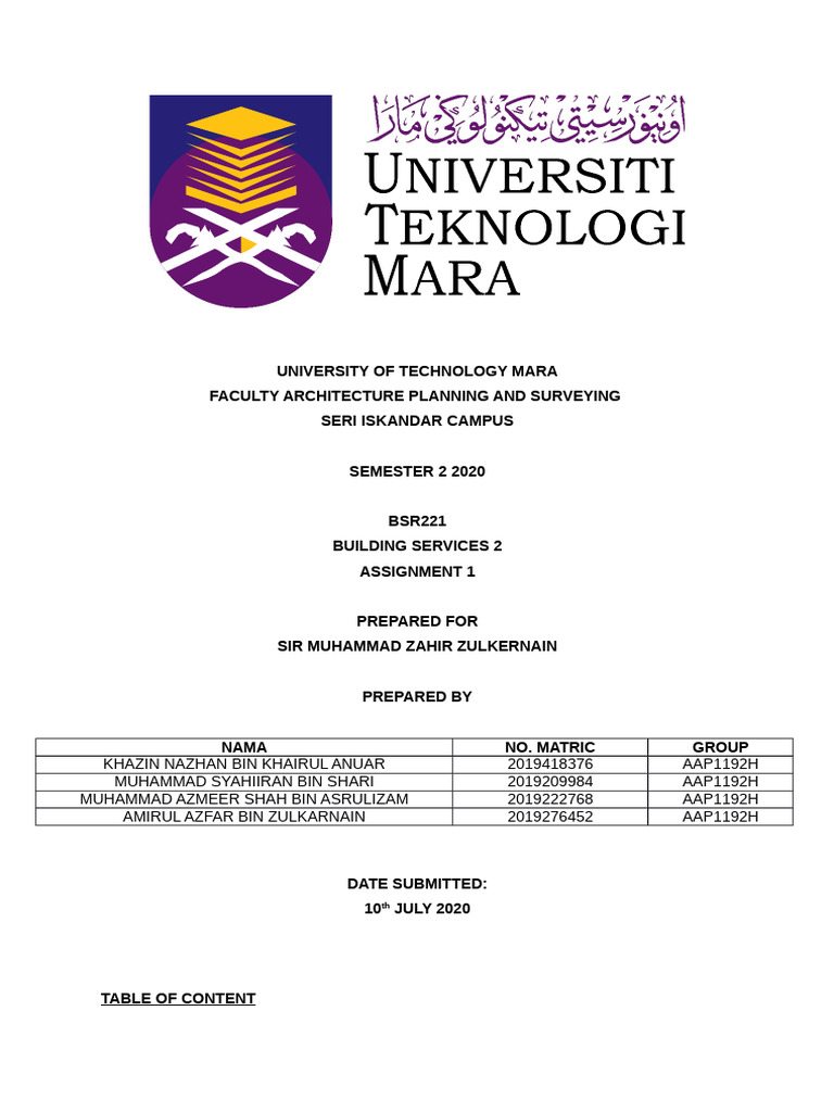 Contoh - Assignment 1 BSR221 - 3 | PDF | Elevator | Escalator