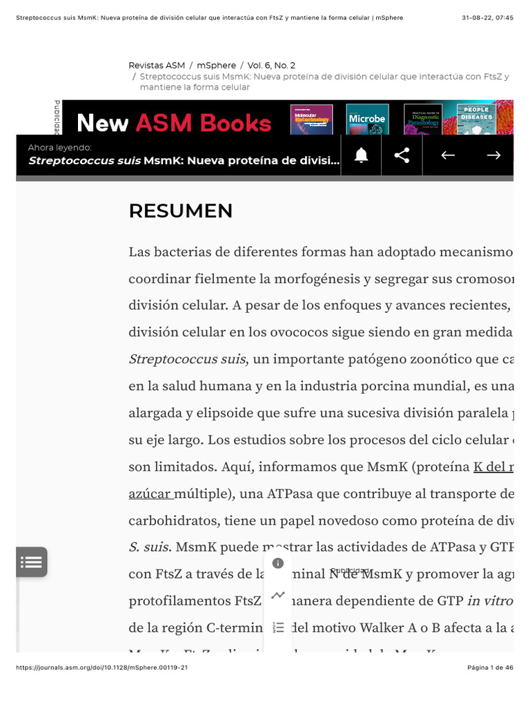 Streptococcus Suis MSMK: Nueva Proteína de División Celular Que ...
