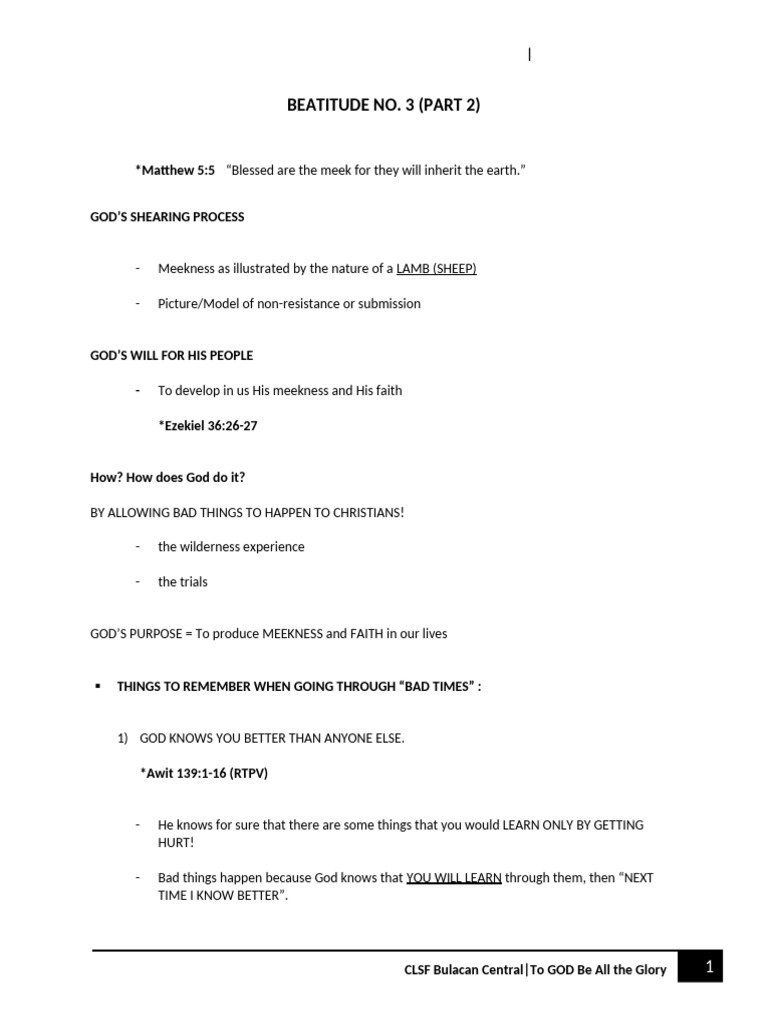 5-BEATITUDE-NO3-Part-2 | PDF | Religious Belief And Doctrine | Beatitudes