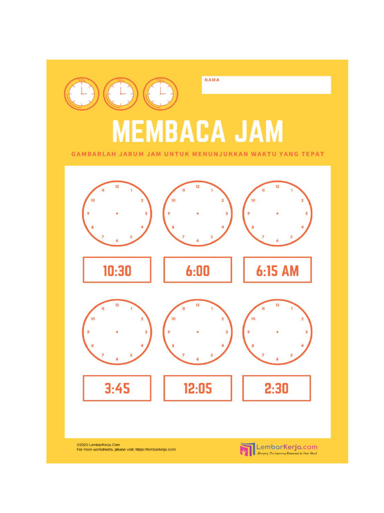 Latihan Soal Matematika Waktu dan Jumlah Benda | PDF