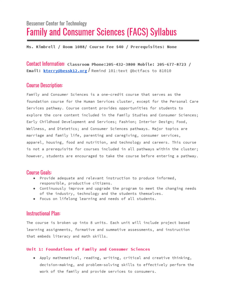 F.A.C.S Syllabus | PDF | Family | Parenting
