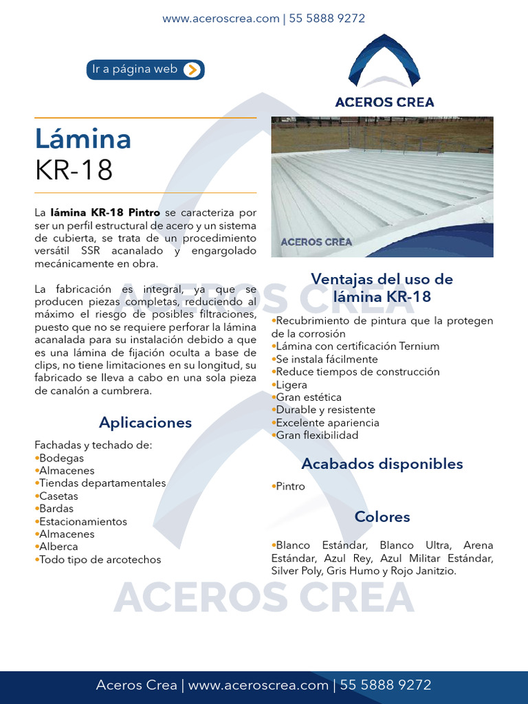 Ficha Tecnica Lamina kr18 | PDF