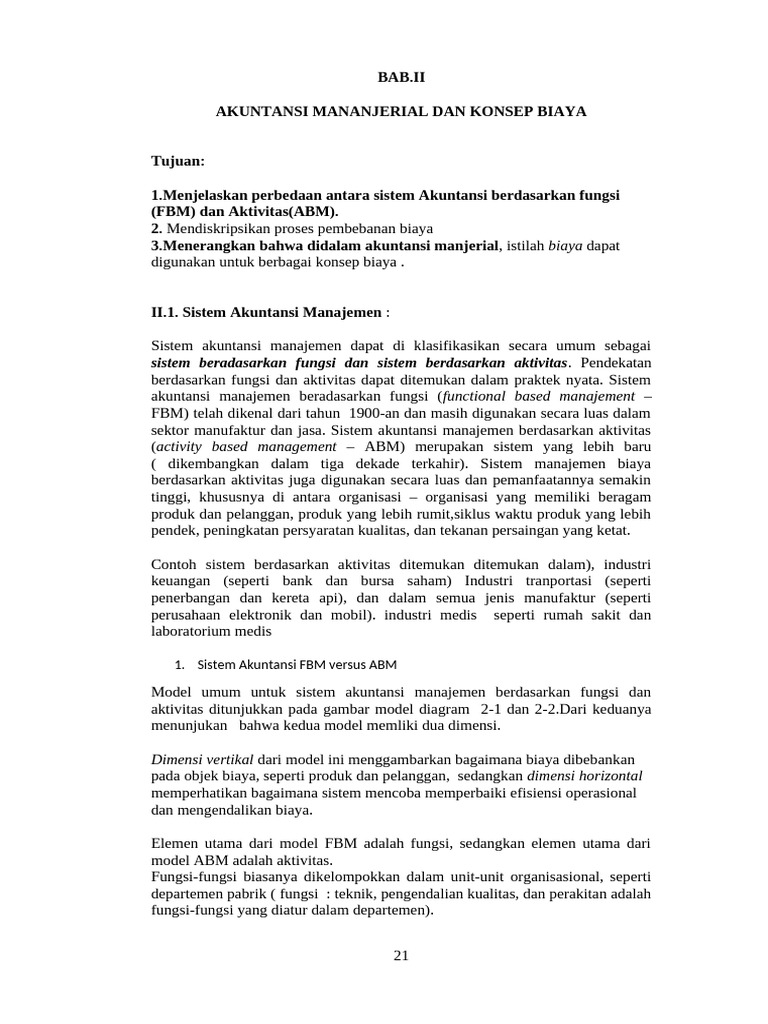 BAB 2 (Konsep Biaya & Sistem AKT MJM) | PDF