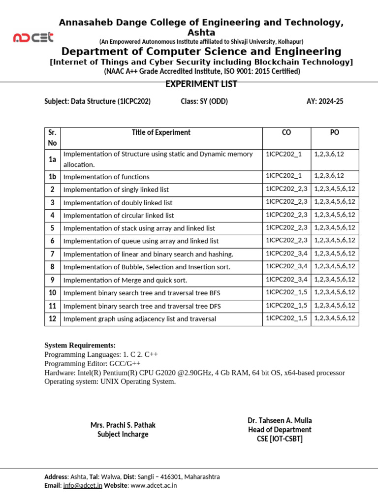 Experiment List | PDF | Operating System | Computer Engineering