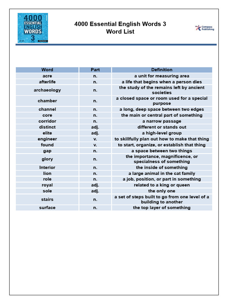 4000 Essential English Words 3 2nd-Word List | PDF | Volcano