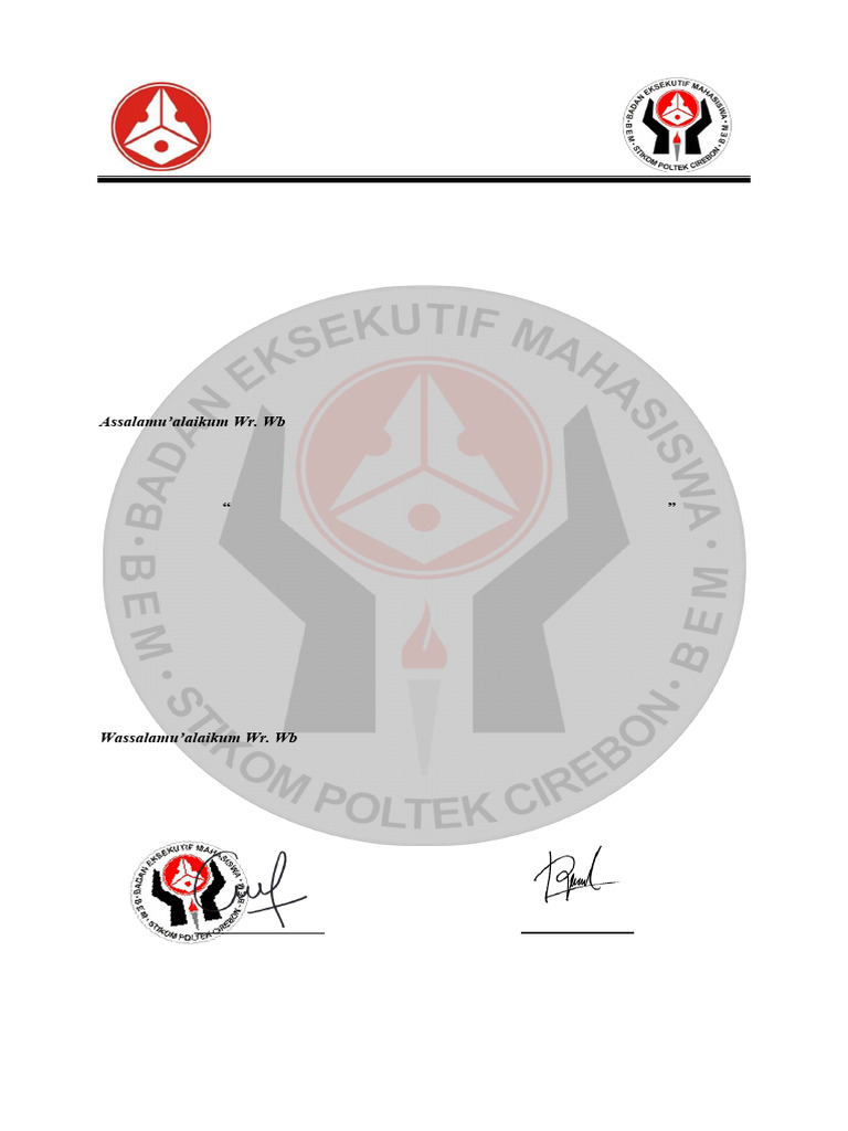 045 - U - Undangan Pelantikan BEM (Perwakilan Kelas) | PDF