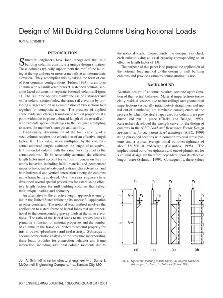 Aisc Journal 2001 - V38 02 03 | PDF | Truss | Column