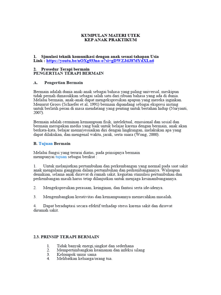Kumpulan Materi UTEK Kep.anak | PDF