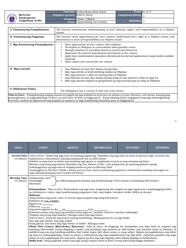 Lyslee DLL Q3 W5 | PDF