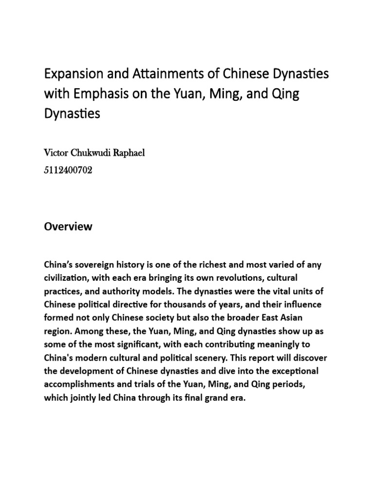 Expansion and Attainments of Chinese Dynasties | PDF | Qing Dynasty | China