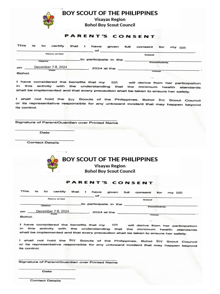 Parents Consent - GSP | PDF