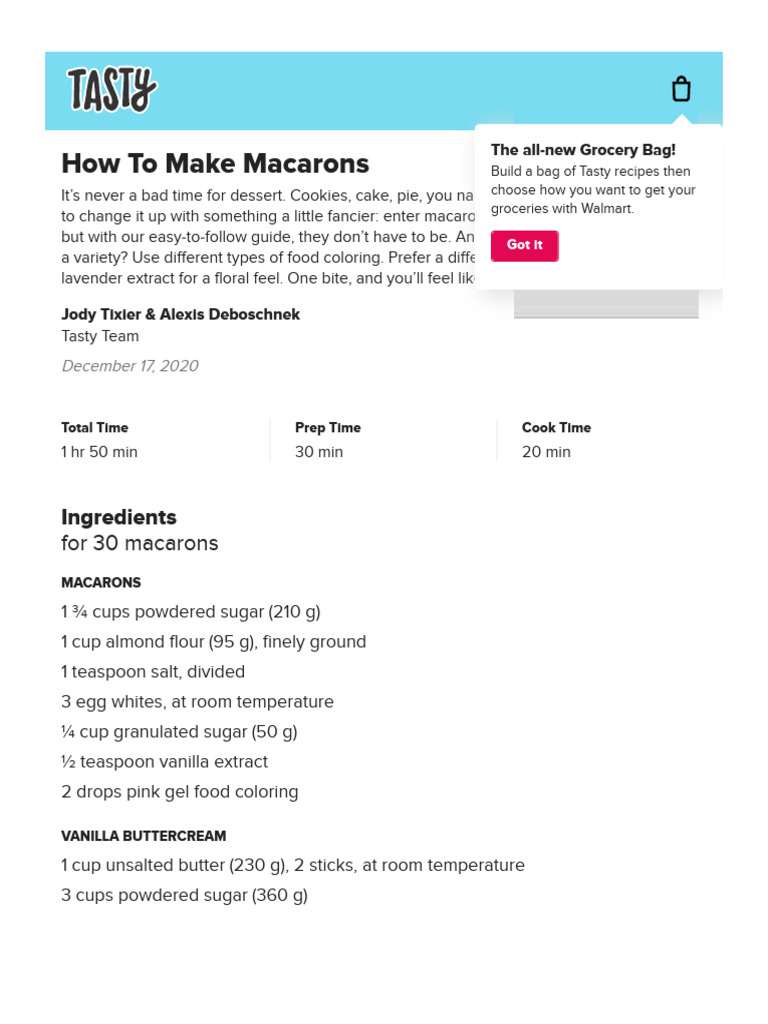 Easy Macaron Recipe Guide | PDF | Macaron | Teaspoon