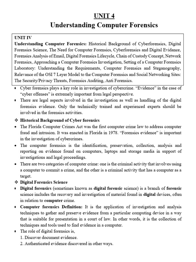 UNIT-4 Information Security - Cryptography | PDF | Digital Forensics ...