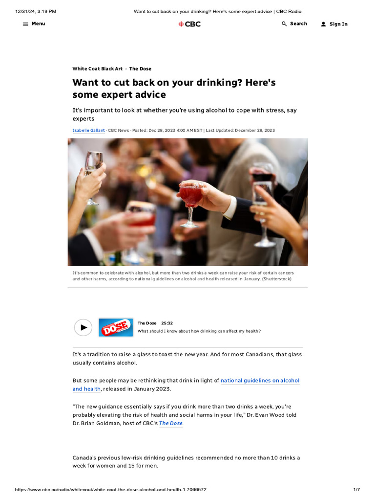 Want To Cut Back On Your Drinking - Here's Some Expert Advice - CBC ...
