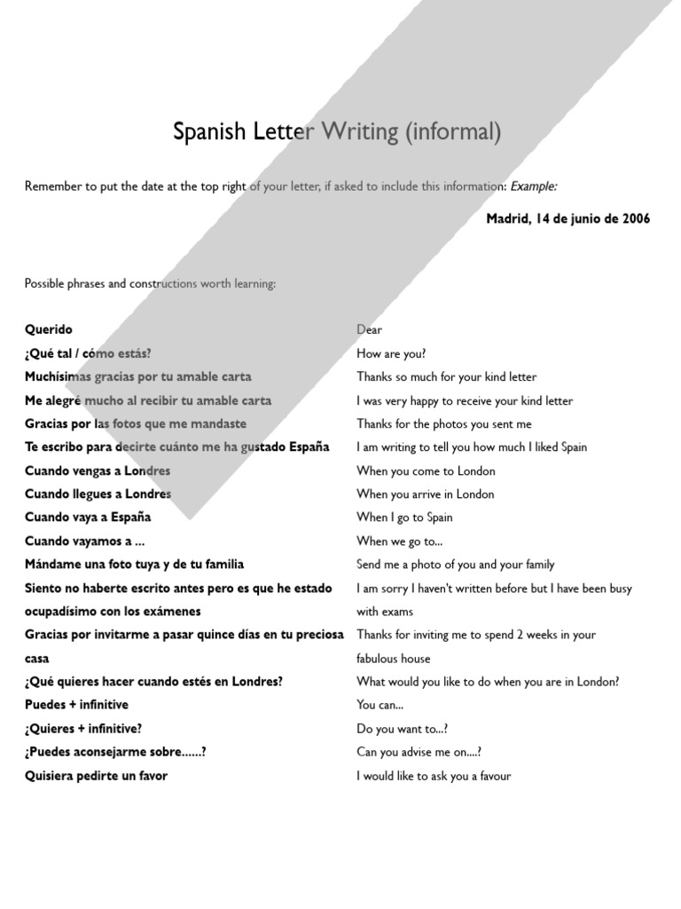 Letter Writing Notes For Ss | PDF