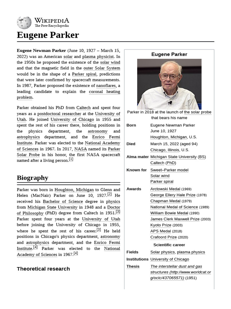 Eugene_Parker | PDF | Astronomy | Physical Sciences