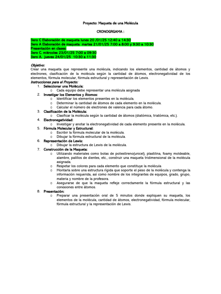 Proyecto Moléculas | PDF | Moléculas | Átomos