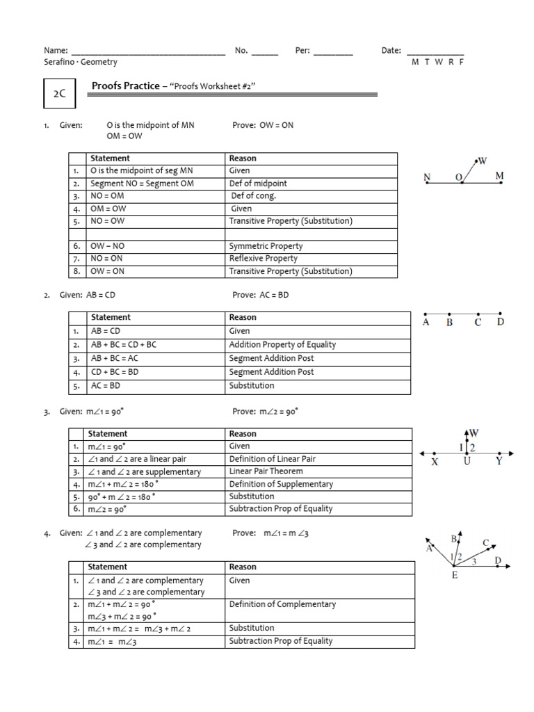 Worksheet On Angles and Proofs | PDF | Angle | Trigonometry
