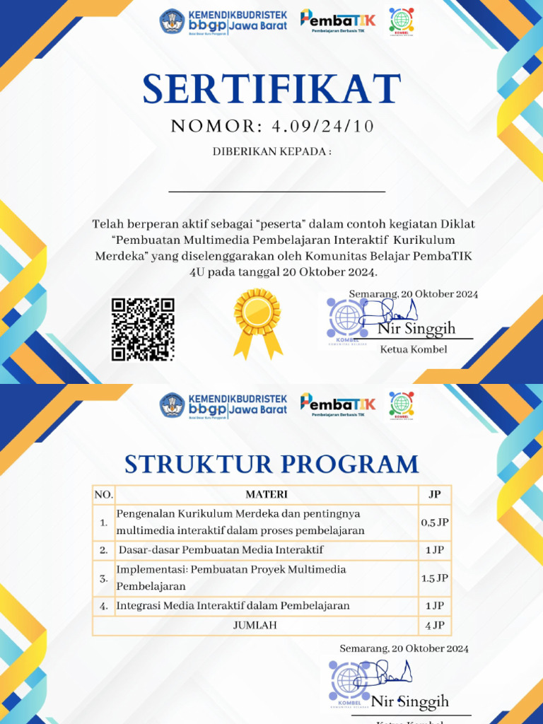 Sertifikat - JOKO PRAYITNO, S.PD - SD | PDF