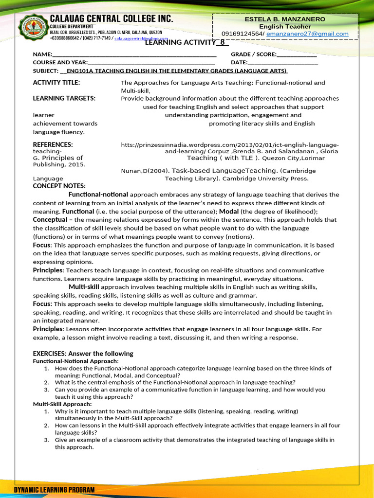 Multi-Skill Approaches in Language Teaching | PDF | Language Education ...