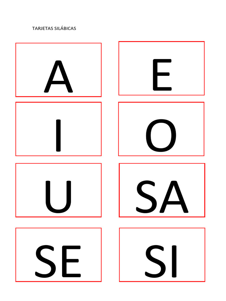 Tarjetas Silábicas s y l | PDF