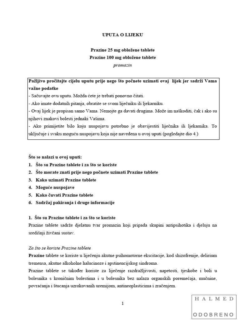 Prazine Tablete | PDF