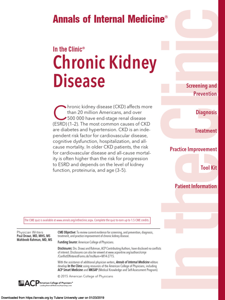 CKD Screening and Management Guide | PDF | Chronic Kidney Disease ...