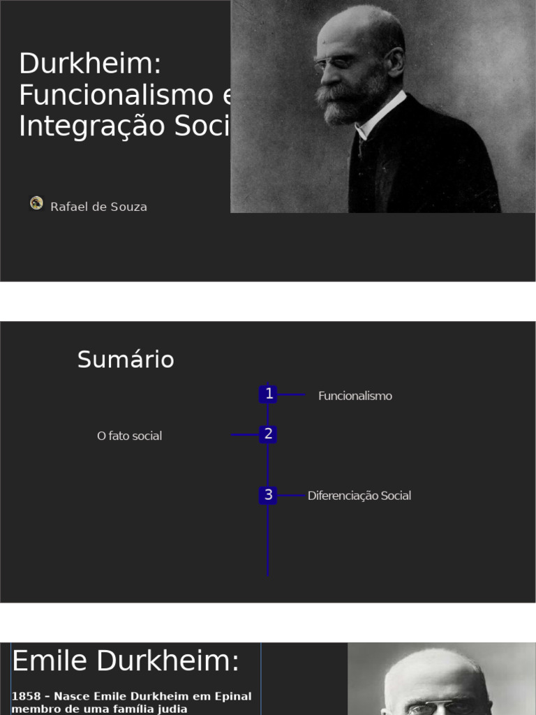 Funcionalismo e Integração Social em Durkheim | PDF | Sociologia ...