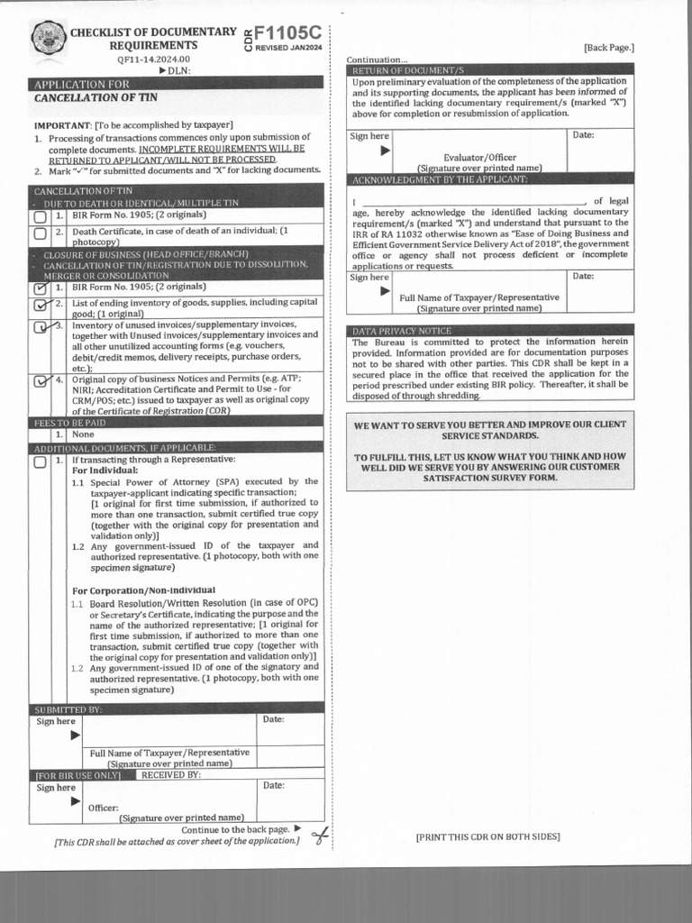 Closure of Business Requirements | PDF