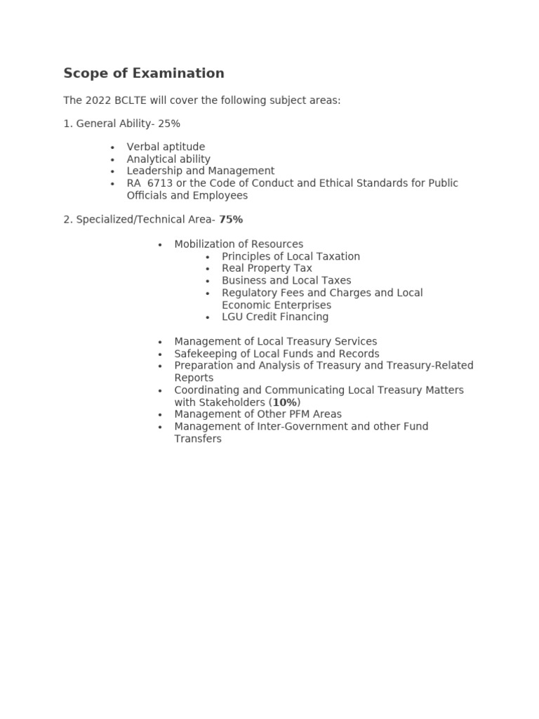 Scope of Examination | PDF