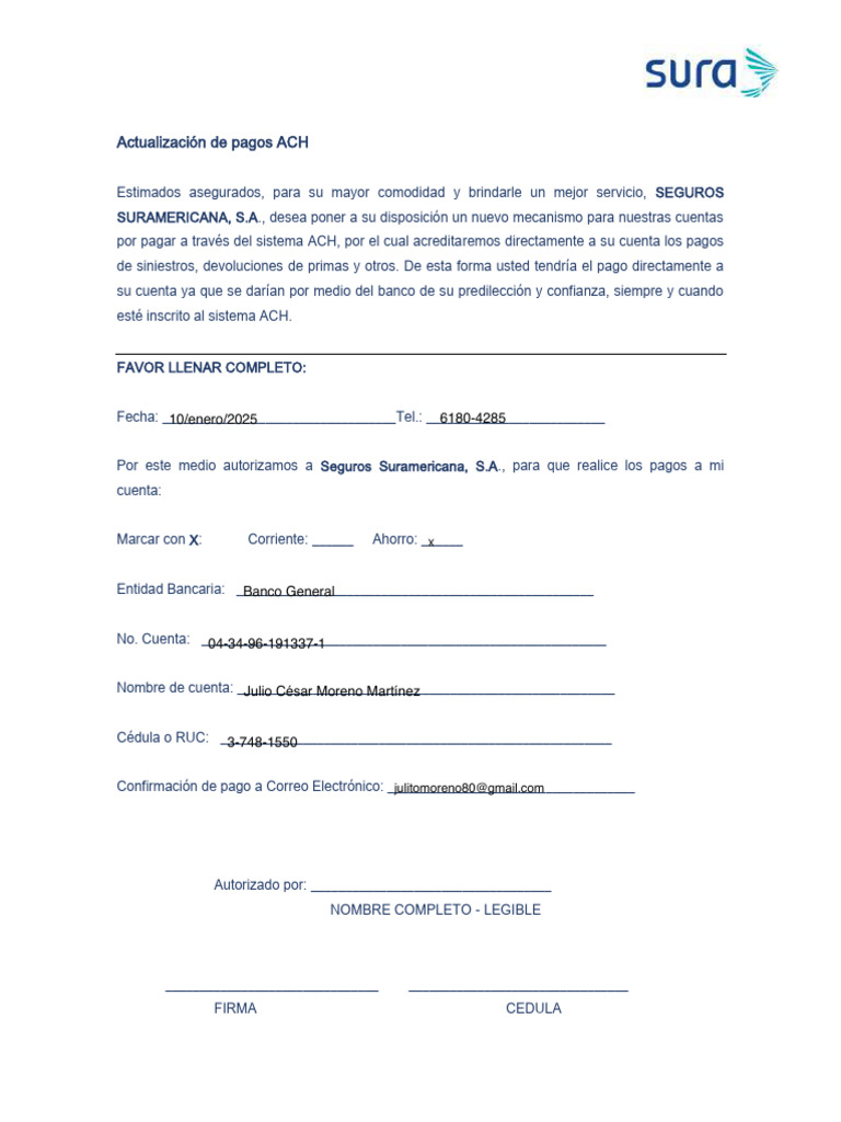 Ach Formulario | PDF