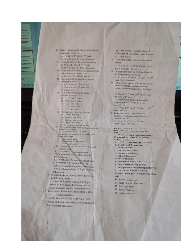 Anat 214 Past Question | PDF