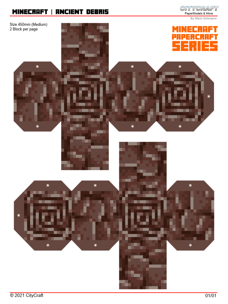 Minecraft Ancient Debris Papercraft | PDF