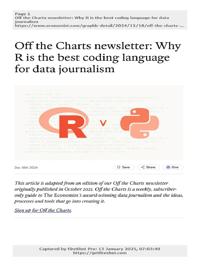 Why R Is The Best Coding Language For Data Journalism | PDF | R ...